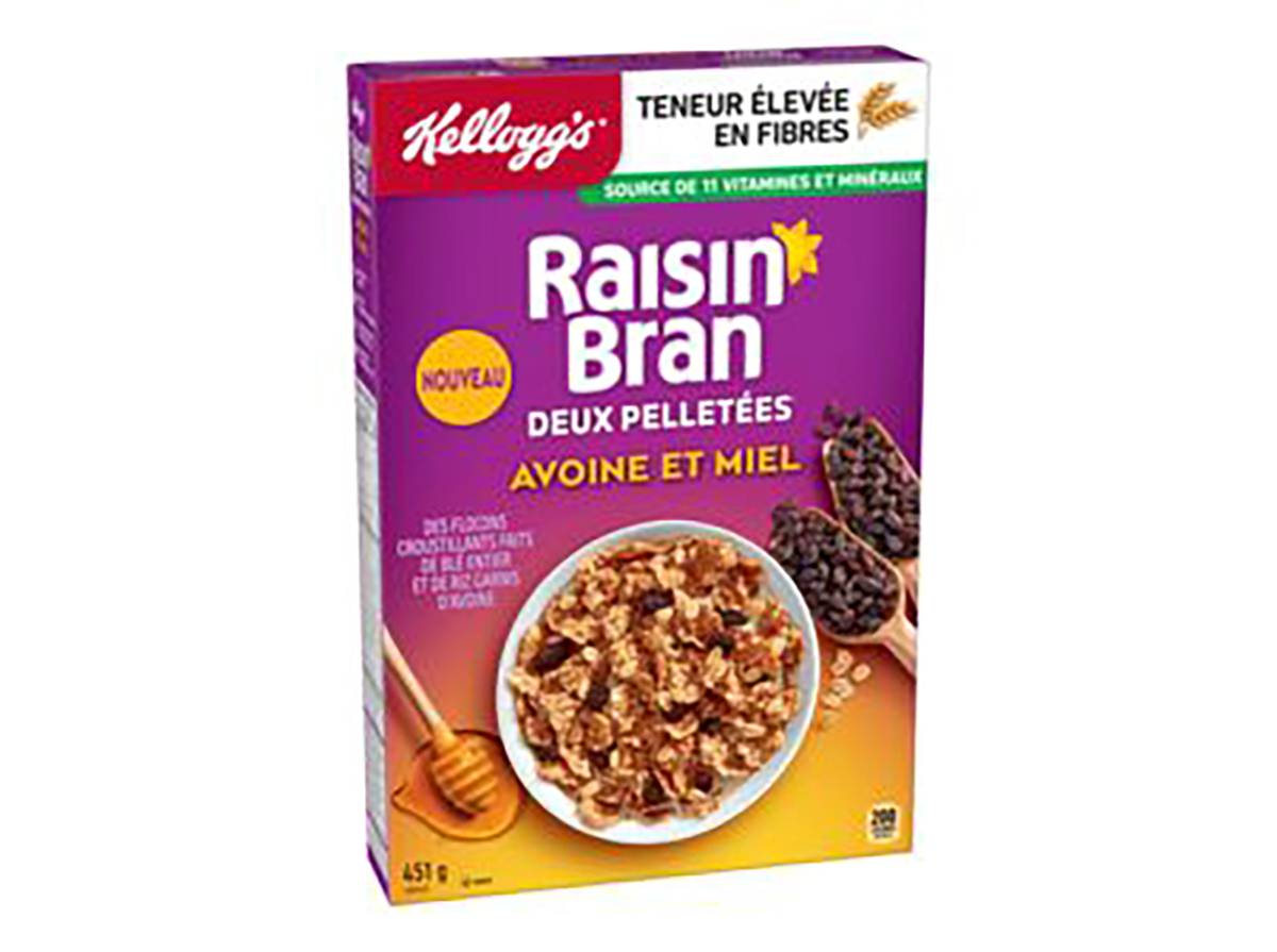 KELLOGG'S Raisin Bran – Deux pelletées – Avoine et miel | Protégez-Vous.ca