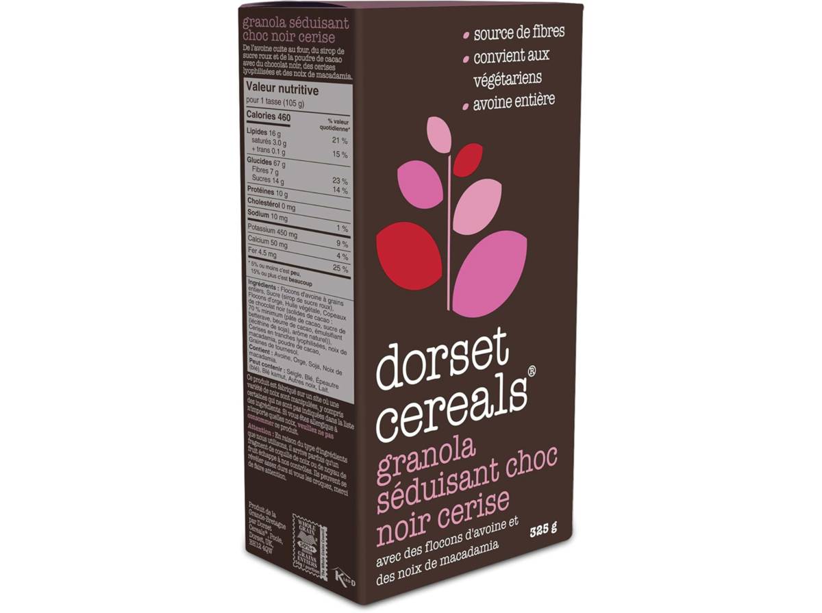 DORSET CEREALS Granola séduisant choc noir et cerise | Protégez-Vous.ca