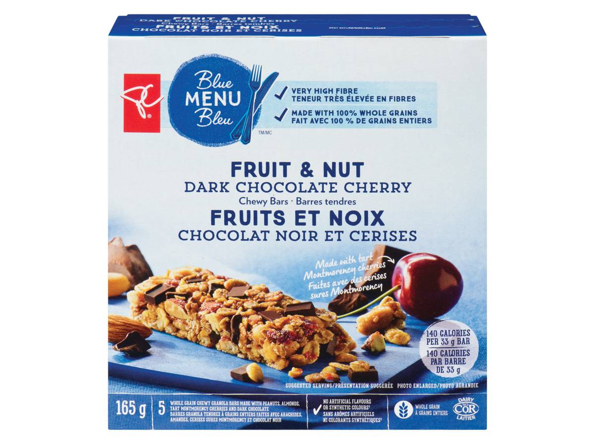MENU BLEU Barres granola tendres à grains entiers – Fruits et noix ...