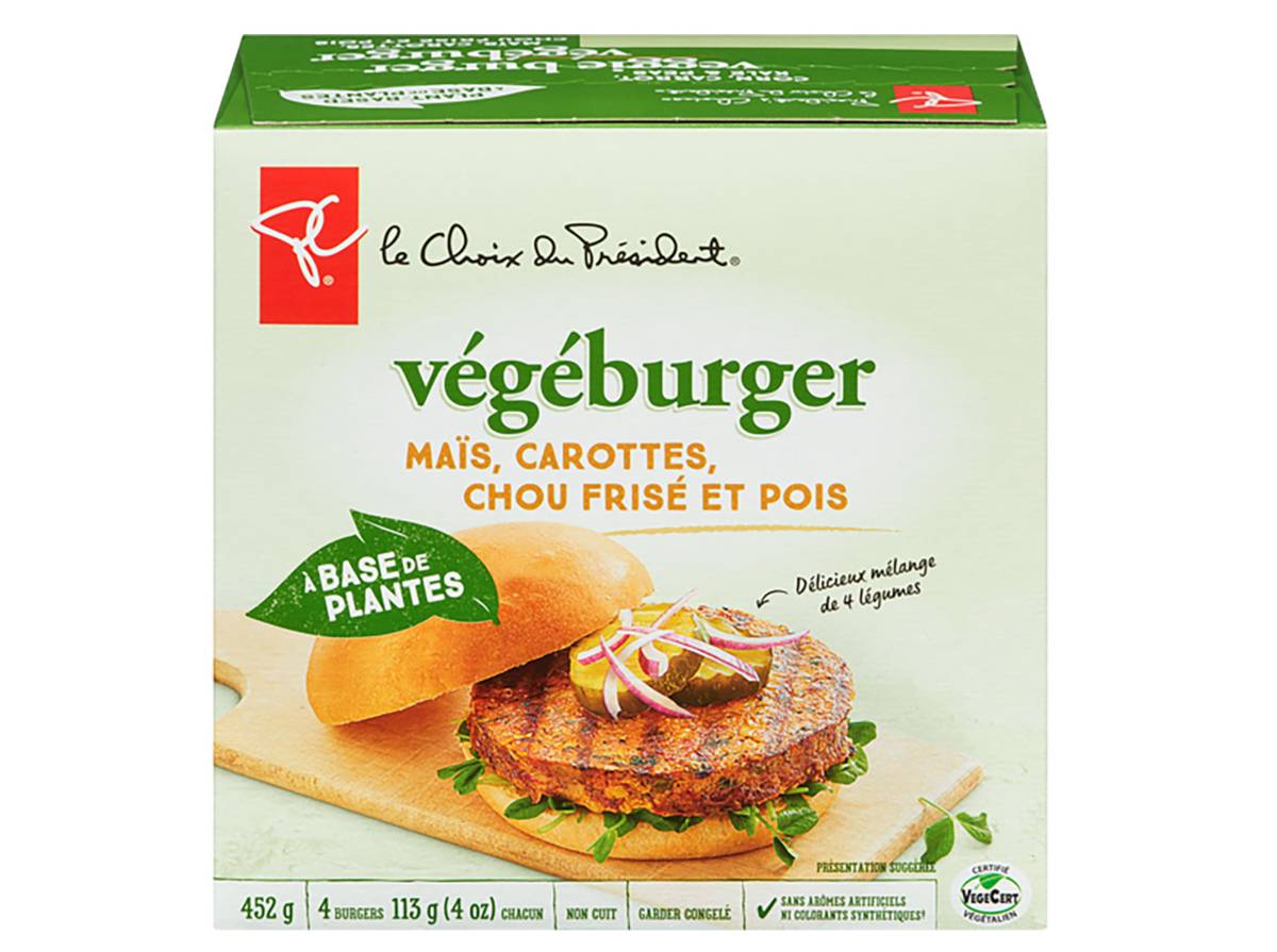 Le choix du président Végéburger, Maïs, carottes, chou frisé et pois ...