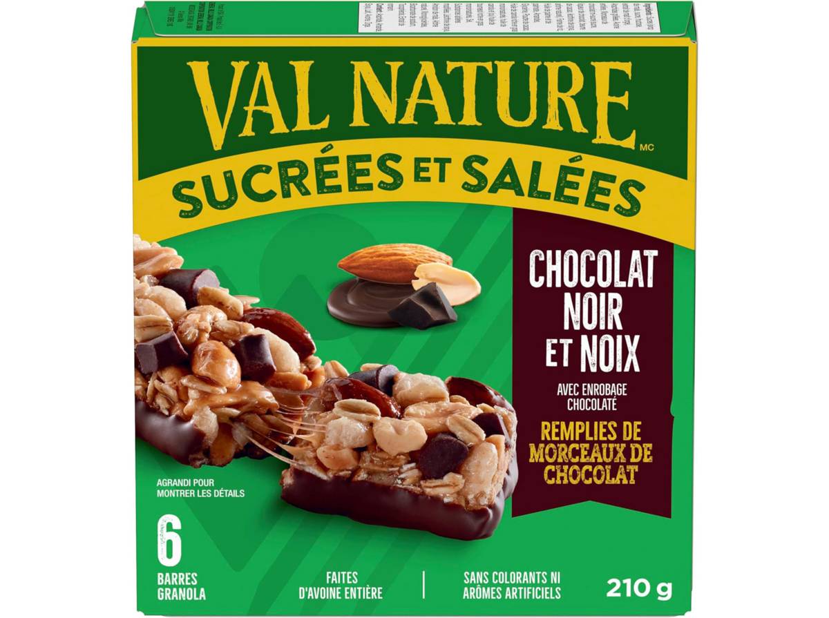 VAL NATURE Sucrées et salées – Chocolat noir et noix | Protégez-Vous.ca