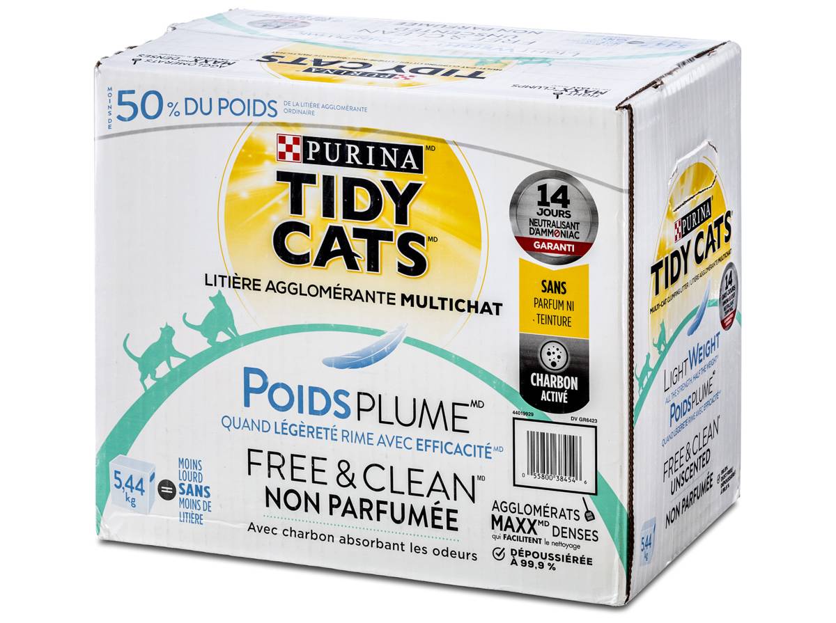 PURINA Tidy Cats Litière agglomérante Poids plume Free & Clean non ...