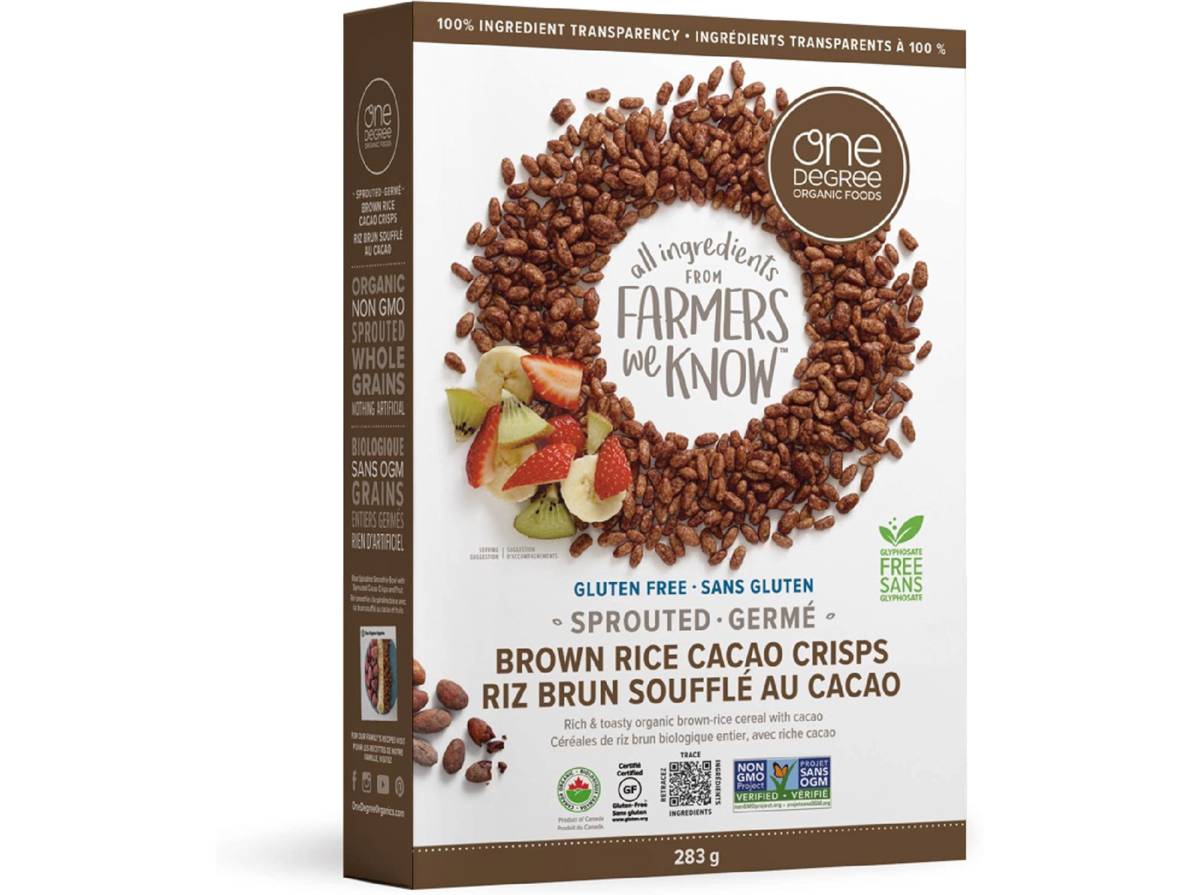 ONE DEGREE ORGANIC FOODS Germé Riz brun soufflé – Cacao | Protégez-Vous.ca